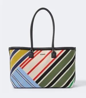 Loewe Verano Large Striped Canvas Tote Bag - Multicoloured