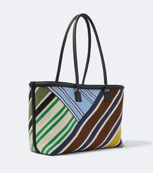 Loewe Verano Large Striped Canvas Tote Bag