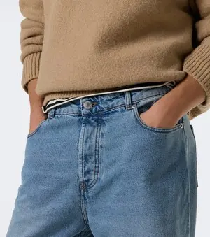AMI Paris Faded Wide-leg Jeans