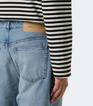 AMI Paris Faded Wide-leg Jeans