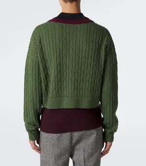 Dries Van Noten Layered Wool And Cotton Polo Sweater