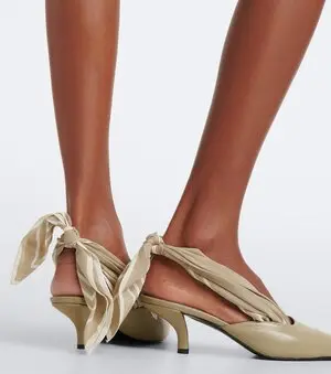 TOTEME Scarf Leather Slingback Pumps