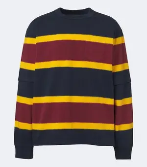 Sacai Striped Cotton Jersey Sweatshirt - Multicoloured