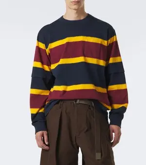 Sacai Striped Cotton Jersey Sweatshirt
