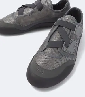 Prada Speedrock Suede-trimmed Sneakers - Grey