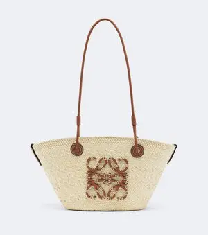 Loewe Anagram Small Leather-trimmed Basket Bag