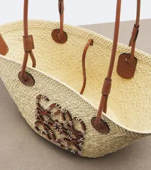 Loewe Anagram Small Leather-trimmed Basket Bag