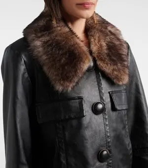 Chloé Shearling-trimmed Leather Jacket