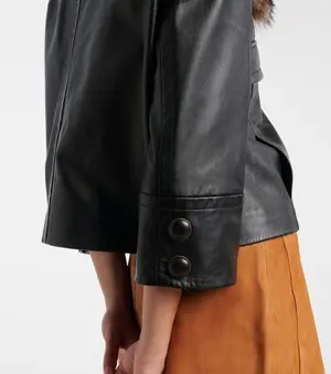 Chloé Shearling-trimmed Leather Jacket