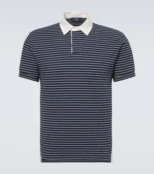 Dunhill Striped Cotton Piqué Polo Shirt - Blue