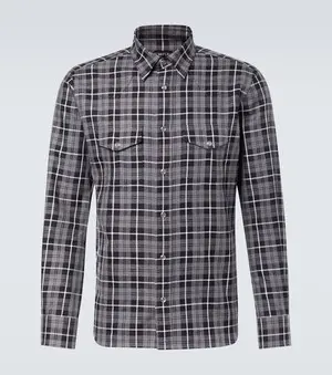 TOM FORD Checked Cotton Twill Western Shirt