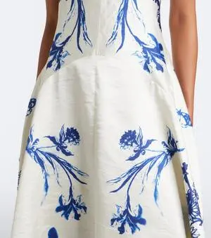 Erdem Floral Twill Midi Dress
