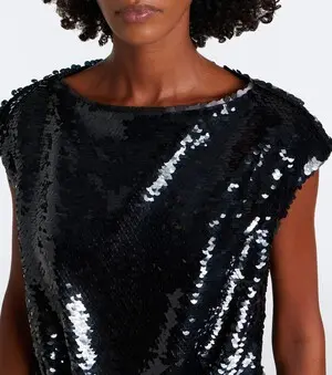 Simone Rocha Bow-detail Sequined Peplum Top