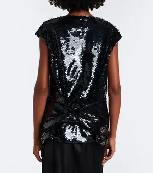 Simone Rocha Bow-detail Sequined Peplum Top