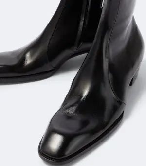 Saint Laurent Aurelien Leather Ankle Boots