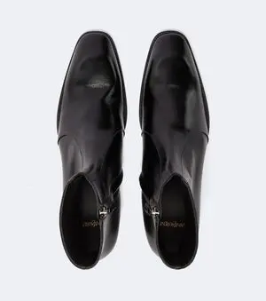 Saint Laurent Aurelien Leather Ankle Boots