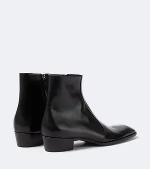 Saint Laurent Aurelien Leather Ankle Boots