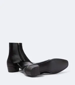 Saint Laurent Aurelien Leather Ankle Boots