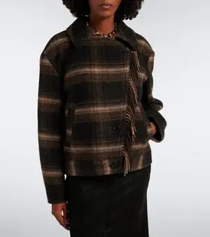 MARANT ETOILE Galeane Plaid Wool-blend Jacket