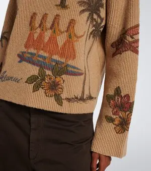 Alanui Decade Printed Wool And Cotton-blend Polo Sweater