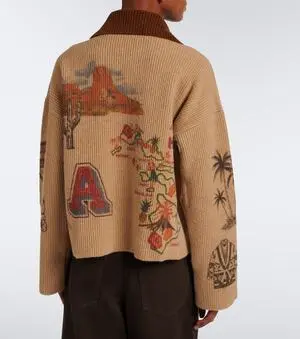 Alanui Decade Printed Wool And Cotton-blend Polo Sweater