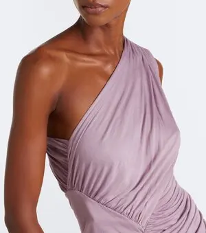 Rick Owens Avra Ruched One-shoulder Jersey Gown