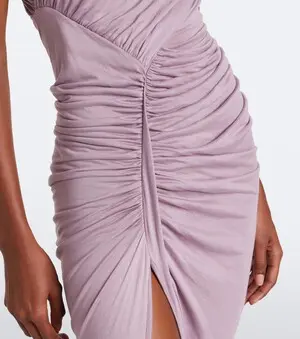 Rick Owens Avra Ruched One-shoulder Jersey Gown