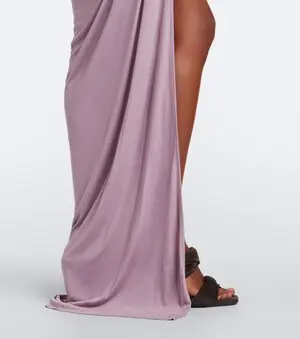 Rick Owens Avra Ruched One-shoulder Jersey Gown