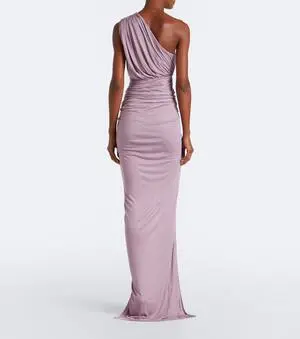 Rick Owens Avra Ruched One-shoulder Jersey Gown