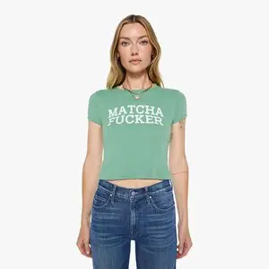 MOTHER The Itty Bitty Ringer Graphic T-shirt - Green