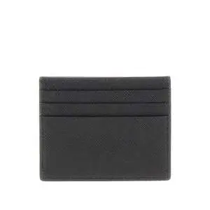 Prada Saffiano Leather Cardholder With Logo - Black