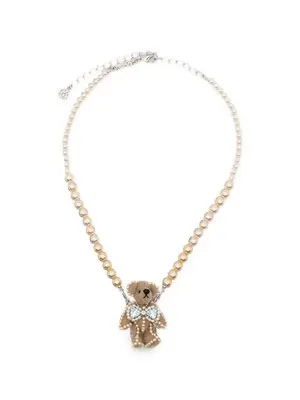 YVMIN Teddy Bear Pendant Necklace - Brown