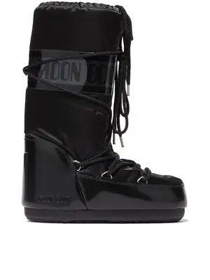 Moon Boot Icon Glance Satin Boots - Black