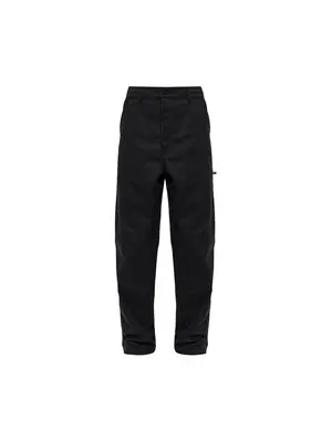 Moncler Straight-leg Pants With Logo Patch - Black