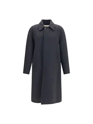 Valentino Garavani Wool Long Coat With Button Detail