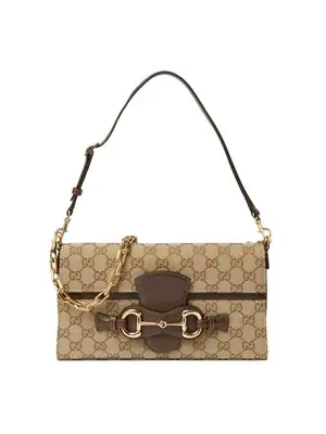 Gucci Horsebit Ristretto Shoulder Bag - Brown