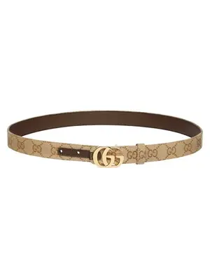 Gucci Reversible Cut Gg Marmont Belt - Brown