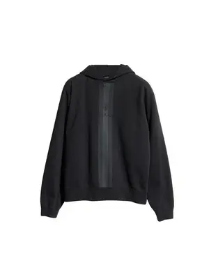 Gucci Hooded Sweatshirt In Cotton With Tonal Web Ribbon - Black