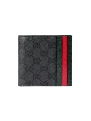 Gucci Bi-fold Wallet With Web Ribbon - Black