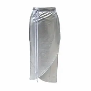 IMAATU Metallic Wrap Midi Skirt - Silver