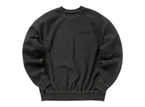 AWAKE Pigment Dyed Embroidered Crewneck Sweatshirt - Black