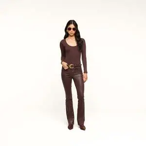 L'Agence Ruth Coated Straight-leg Jean - Dark Java Coated