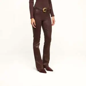 L'Agence Ruth Coated Straight-leg Jean - Dark Java Coated