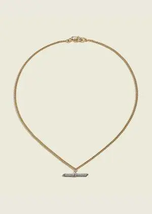 LUCY DELIUS Antique Finish Diamond T-bar Necklace - Yellow