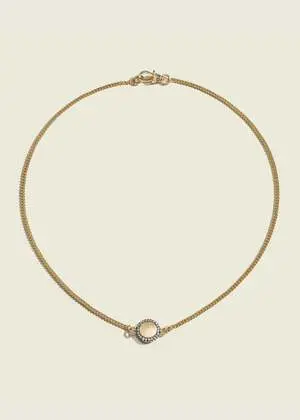 LUCY DELIUS Antique Finish Diamond Baby Pocket Watch Necklace - Yellow