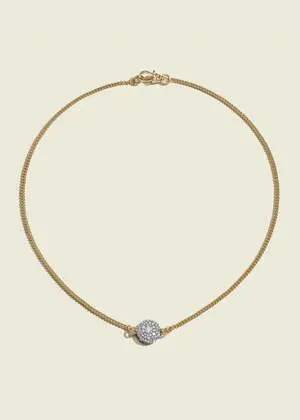 LUCY DELIUS Modern Finish Diamond Baby Pocket Watch Necklace - Yellow