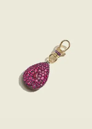 LUCY DELIUS Ruby Pear Pocket Watch Pendant - Red