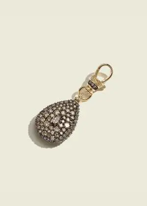 LUCY DELIUS Lucy Delius Jewellery Cognac Diamond Pear Pocket Watch Pendant With Small Albert Clip Brown