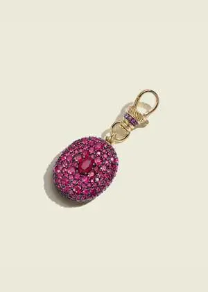 LUCY DELIUS Ruby Oval Pocket Watch Pendant - Red