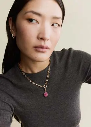 LUCY DELIUS Ruby Oval Pocket Watch Pendant